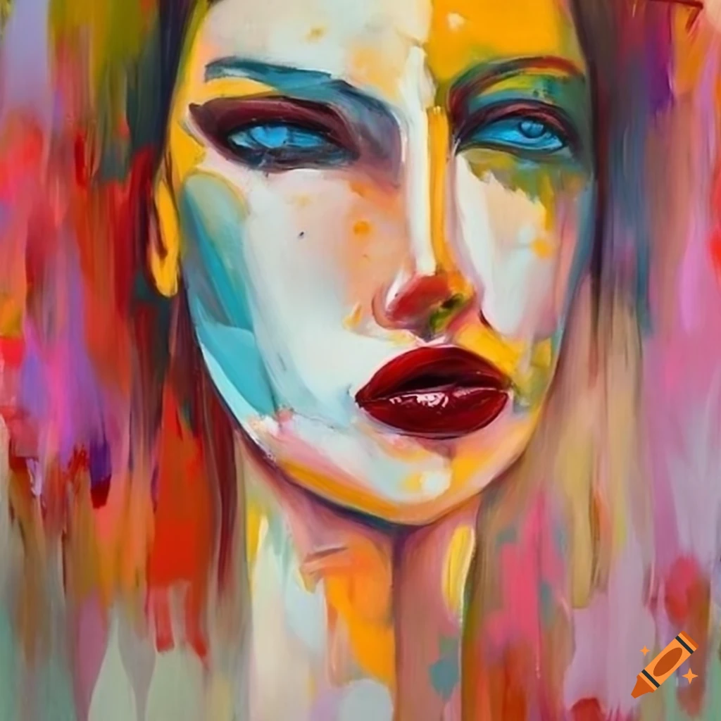 Abstract painting of a woman on Craiyon