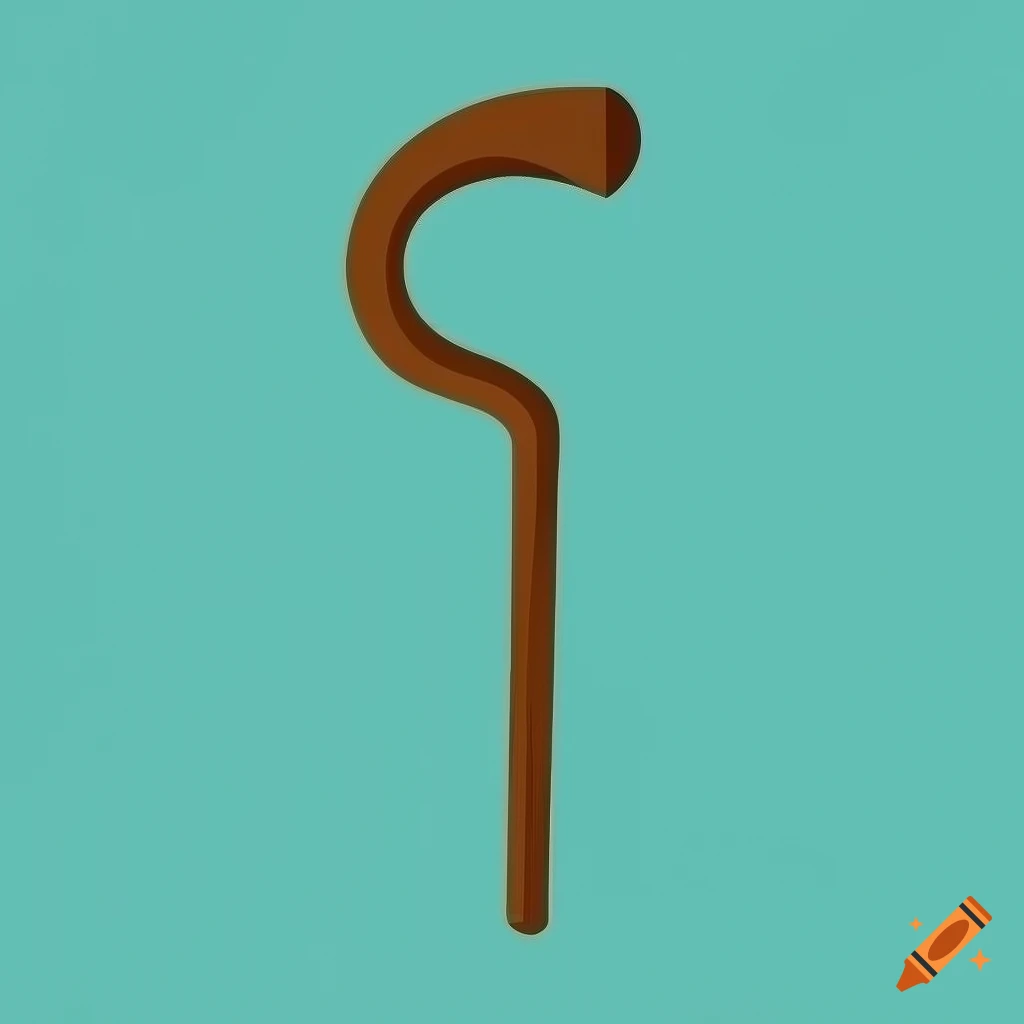 Illustration of a high-quality flat vector shepherd's crook made of ...