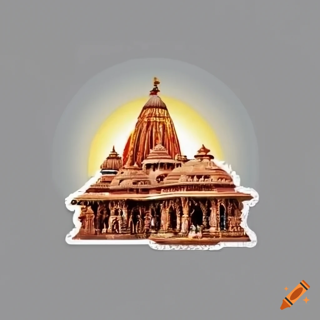 Shree Ram Ayodhya Ram Mandir sticker art on Craiyon
