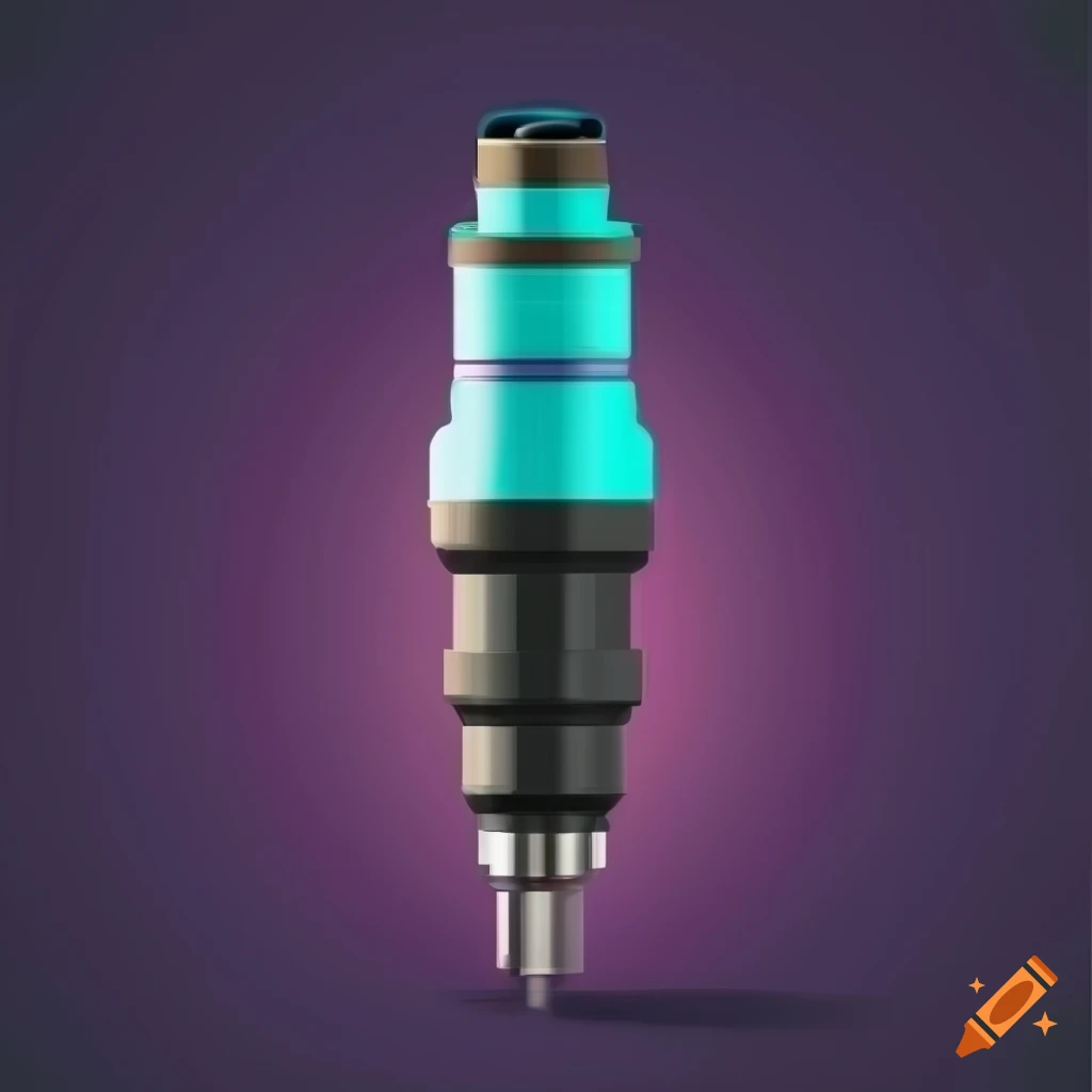 Flat 2d illustration of a fuel injector on Craiyon