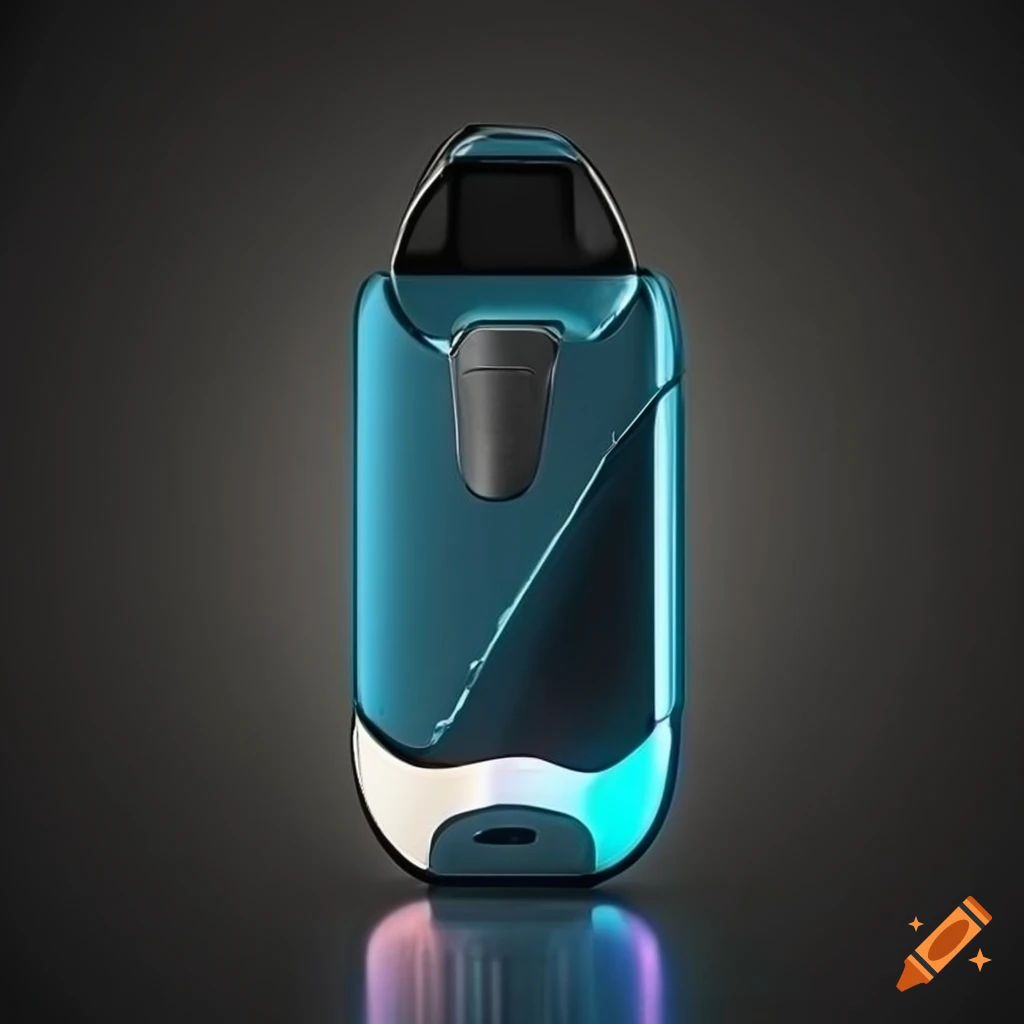 Sleek and modern vape pod device with intricate metallic stainless ...