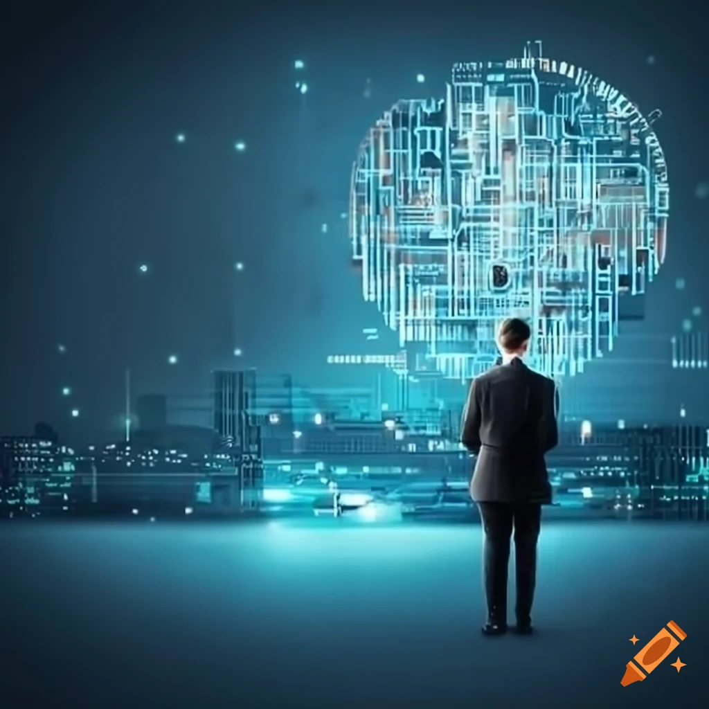 Man working with ai on investment strategies on Craiyon