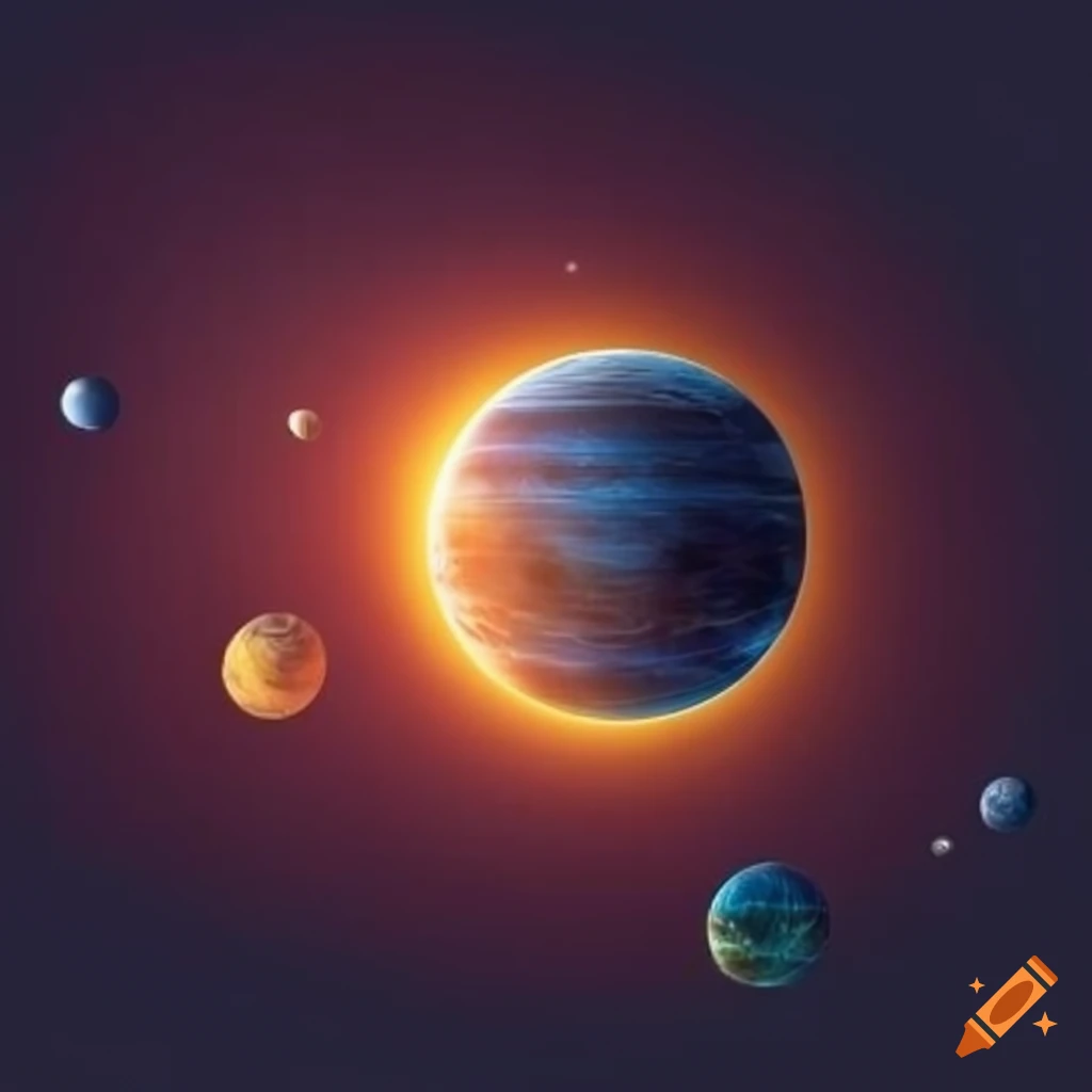 Futuristic solar system on Craiyon