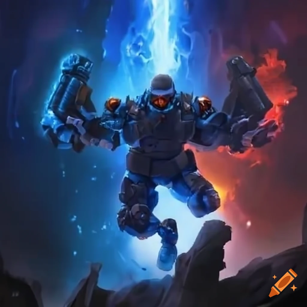 Red vs blue energy blast on Craiyon