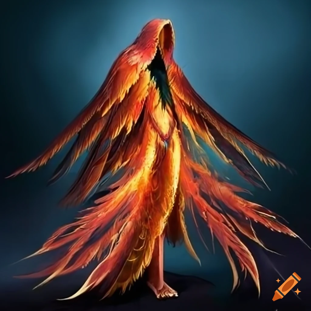 Mythical cloak made of phoenix's feather on Craiyon