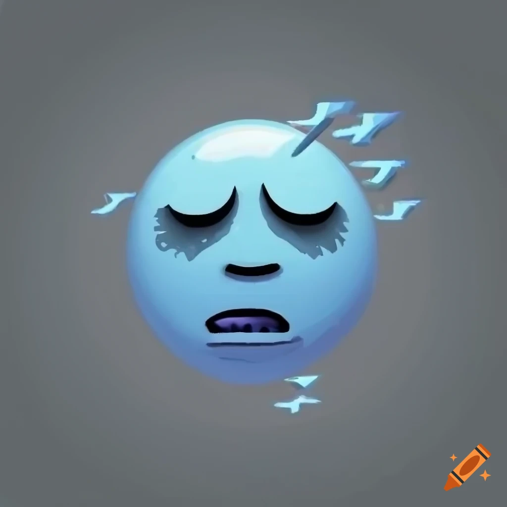 Sleep emote on gray background on Craiyon