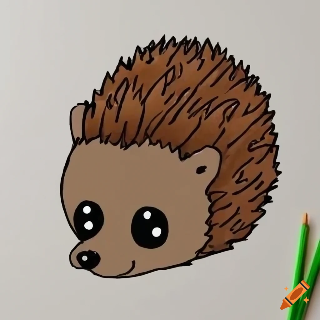 Simple drawing of a cute hedgehog on Craiyon