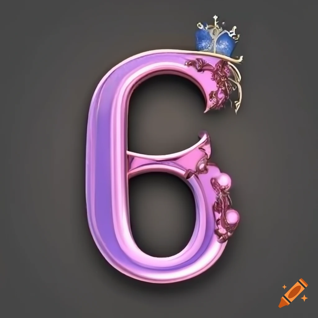 Princess fancy style letter c in 3d render on Craiyon