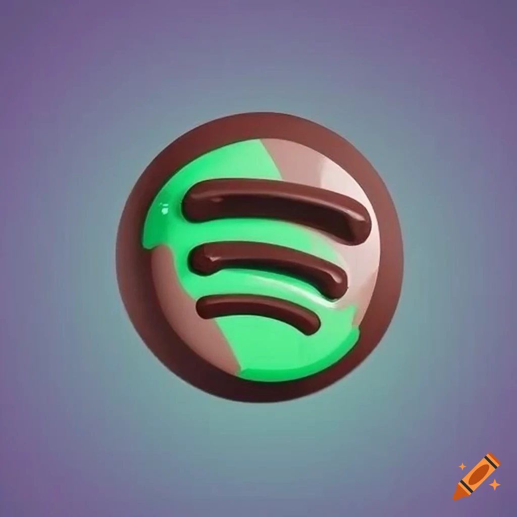 Spotify logo made of chocolate on Craiyon
