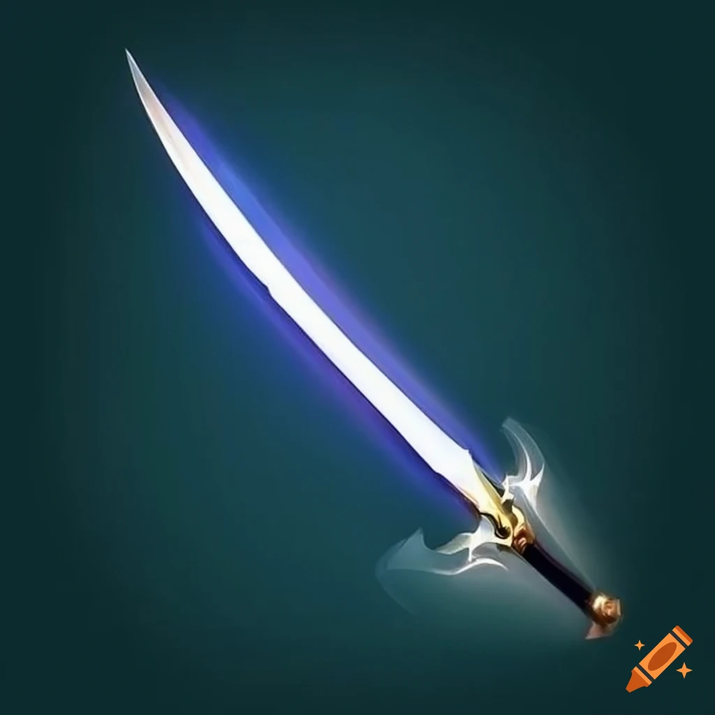 Magic curved fantasy sword on Craiyon