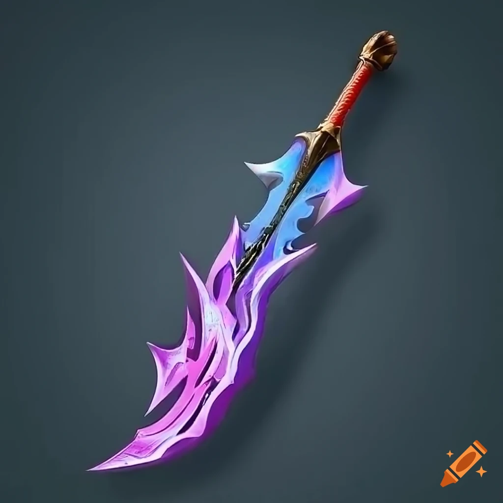 Magic curved fantasy sword on Craiyon