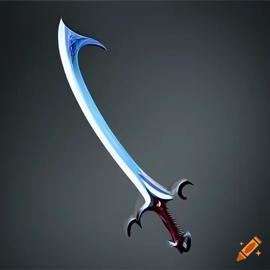 Magic curved fantasy sword on Craiyon