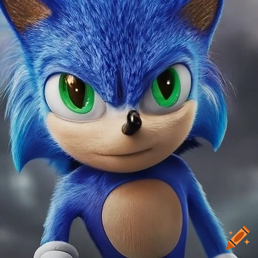 Live action movie sonic the hedgehog still on Craiyon