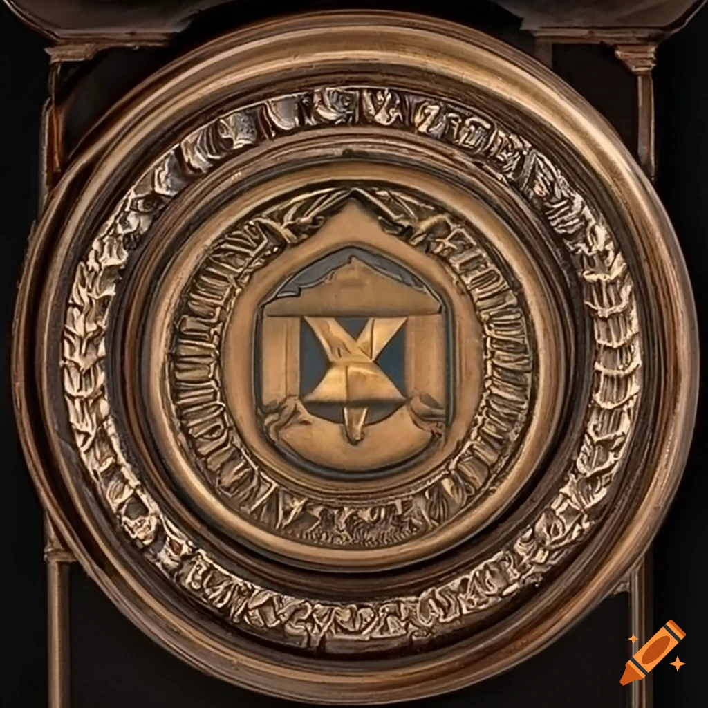 Engineering corps emblem with bronze laurel in circular design on Craiyon