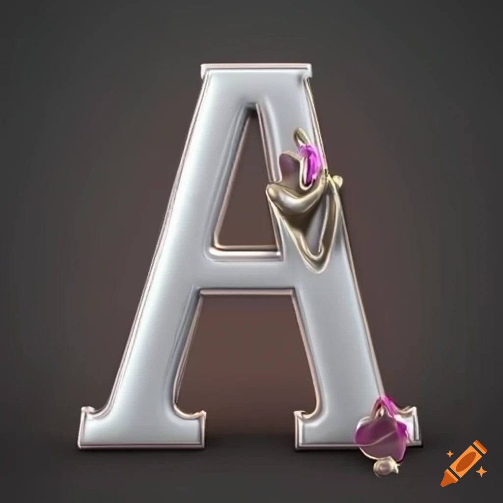 Princess fancy style 3d render of the letter a on Craiyon