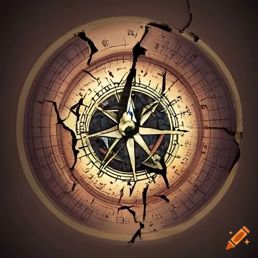 Broken historical compass on Craiyon