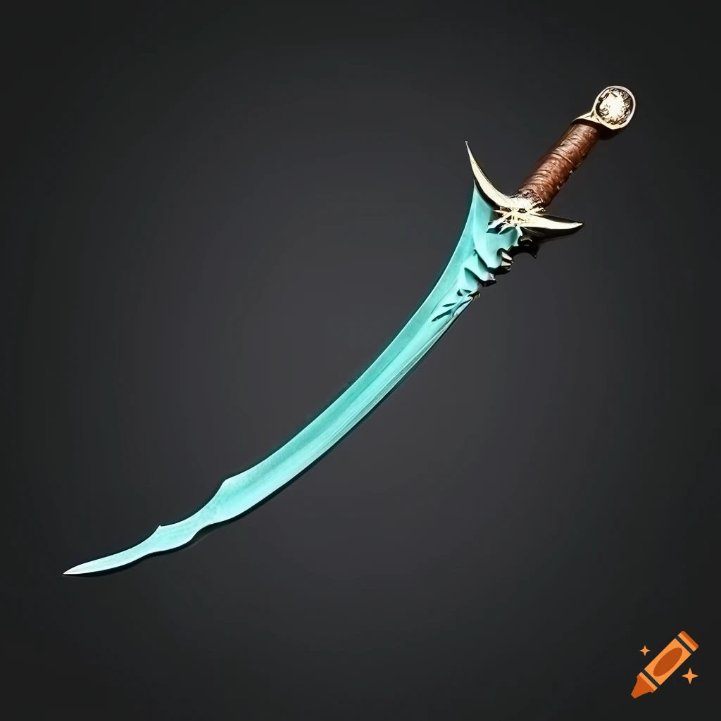 Magic curved fantasy sword on Craiyon
