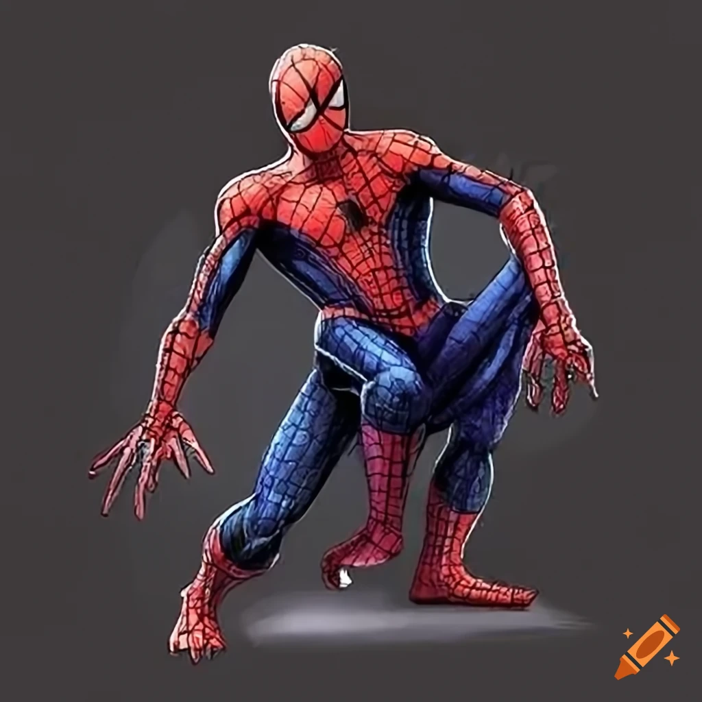 Cursed spiderman full body image on Craiyon