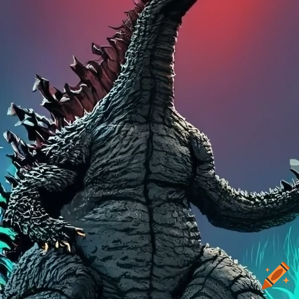 Playful shin godzilla as a dragon in a dungeons and dragons campaign on Craiyon