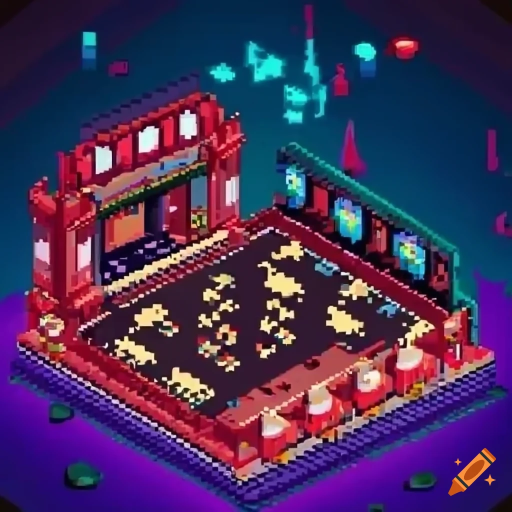 Isometric pixel art casino on Craiyon