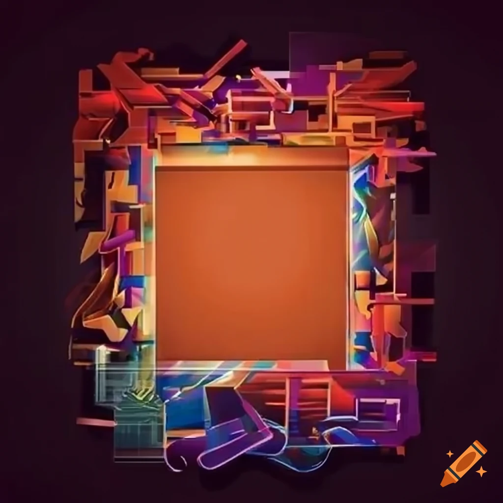 Nba-themed 2d square border frame on Craiyon