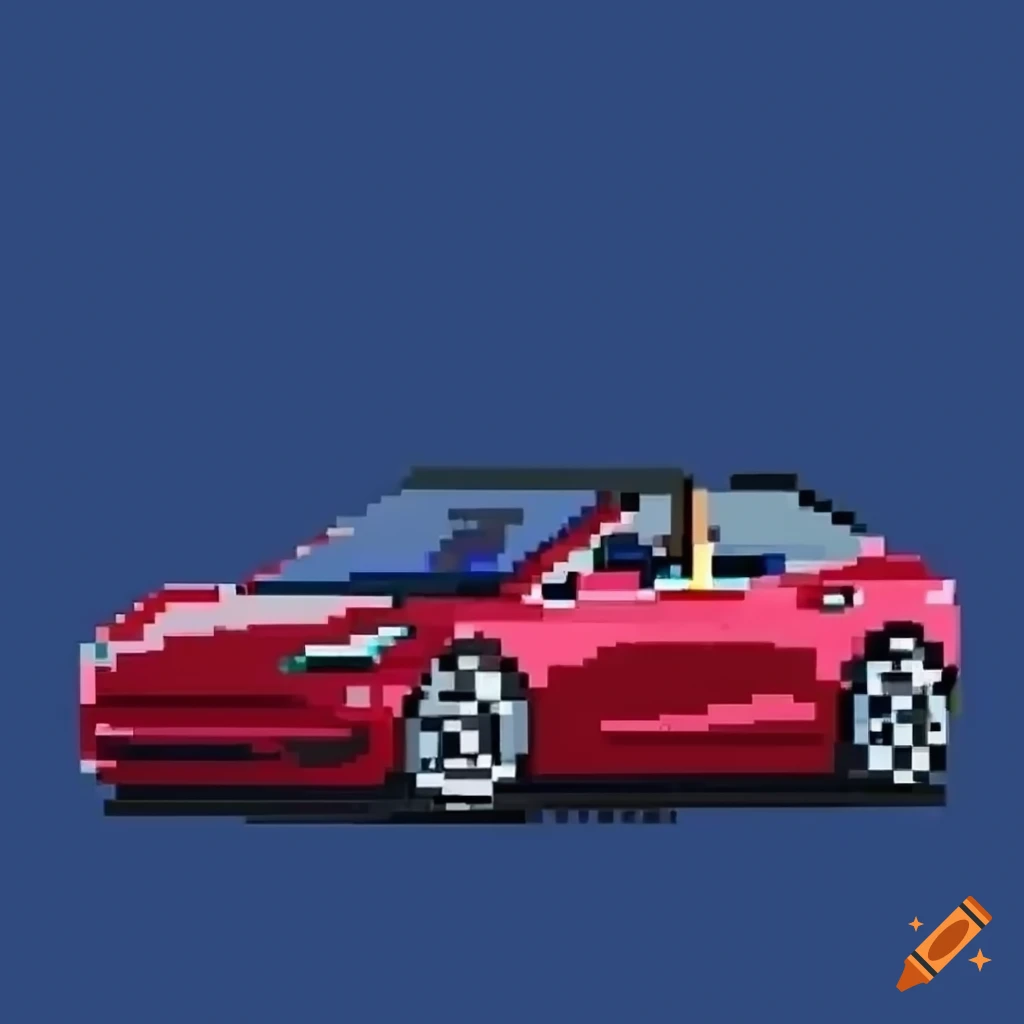 Pixel art tesla model 3 convertible on Craiyon