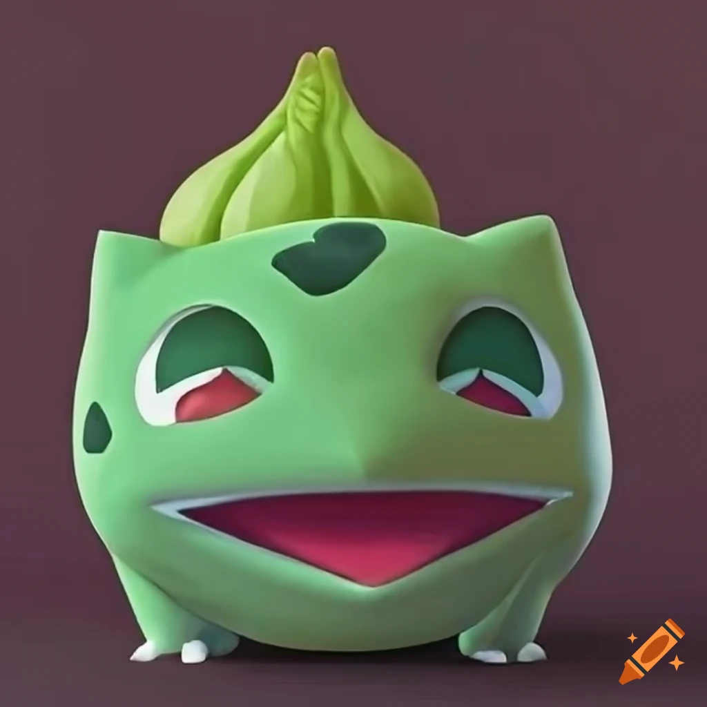 Bulbasaur with a troll face in hanna barbara style on Craiyon