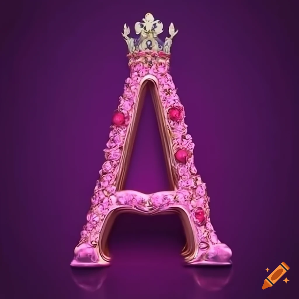 Princess style 3d render of the letter a on Craiyon