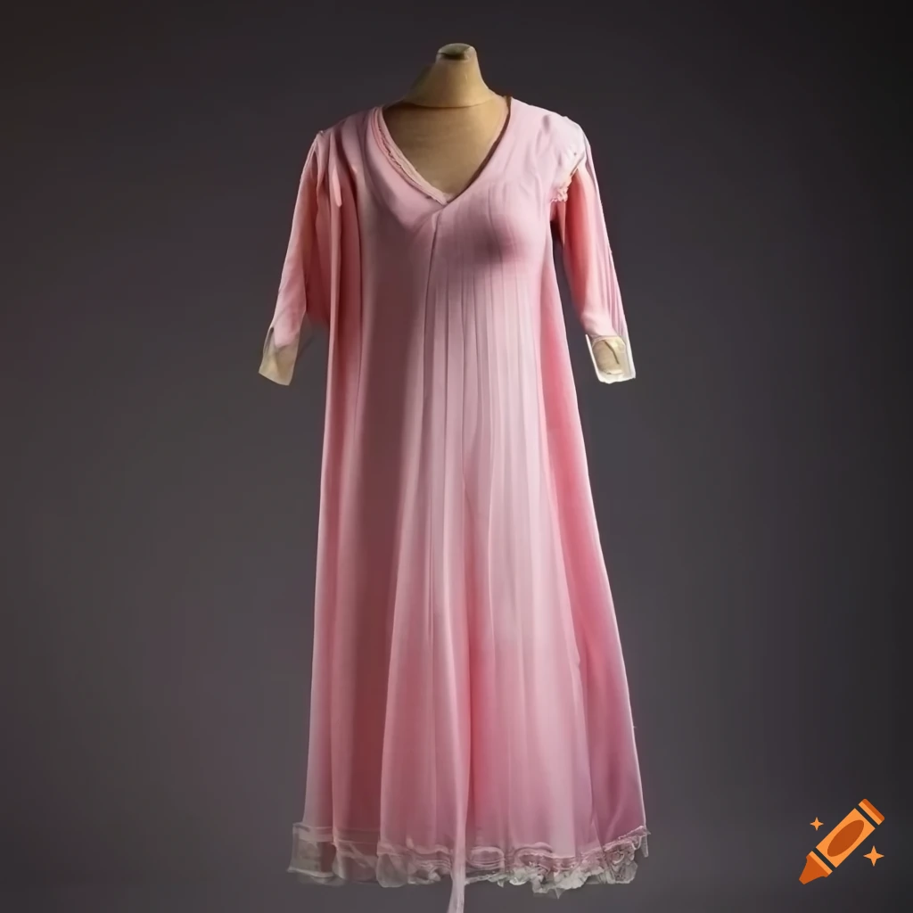 Saturn pink cloth long top with v neck and off white border on Craiyon