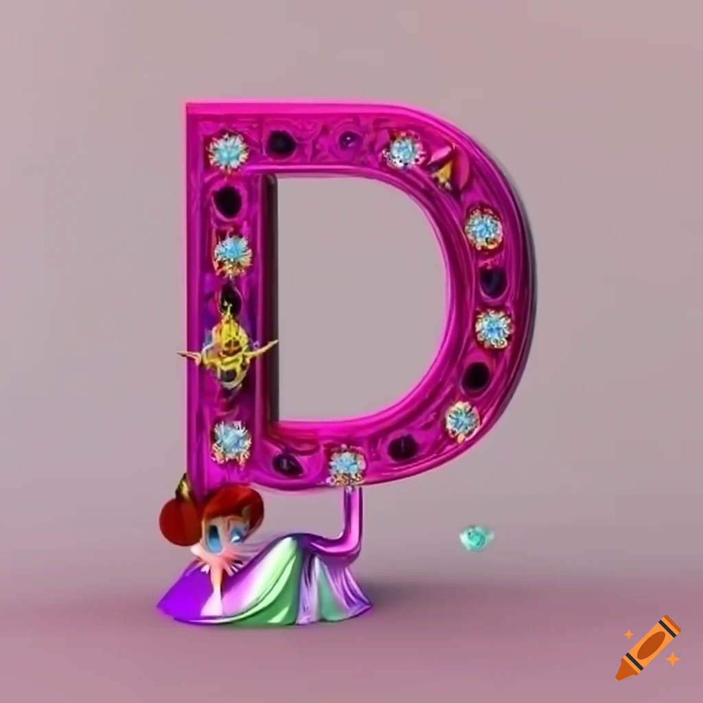 Princess fancy style letter c in 3d render on Craiyon