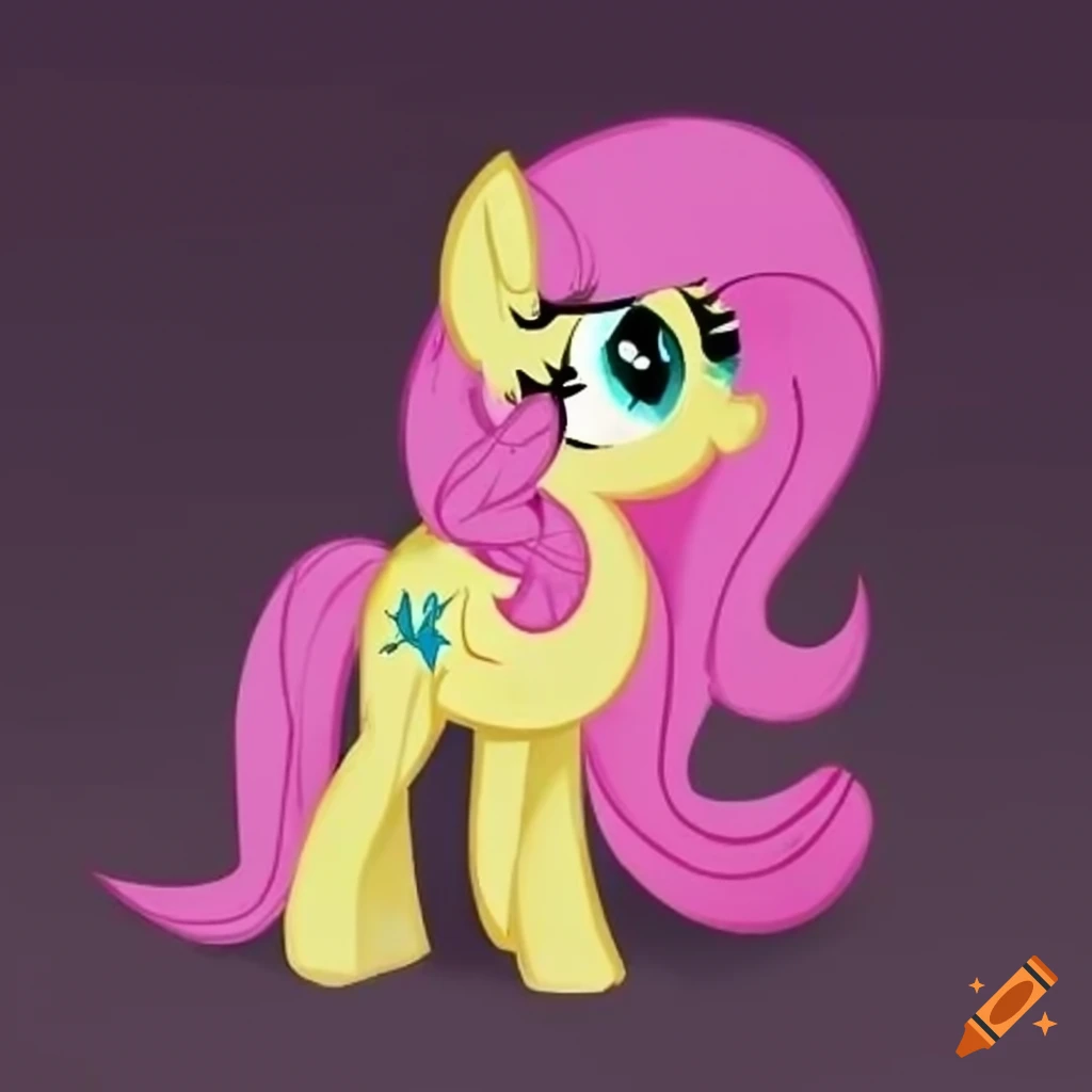 Fluttershy pony with puffed chest on Craiyon