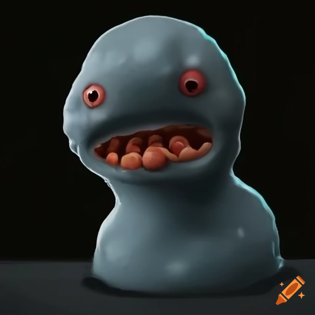Jerma985 grey slime amorphous ooze blob on Craiyon