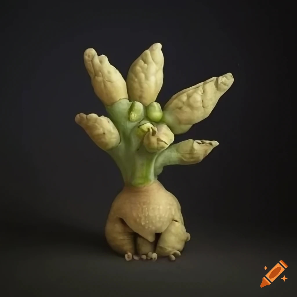 Cartoon mandragora realistic monster on Craiyon