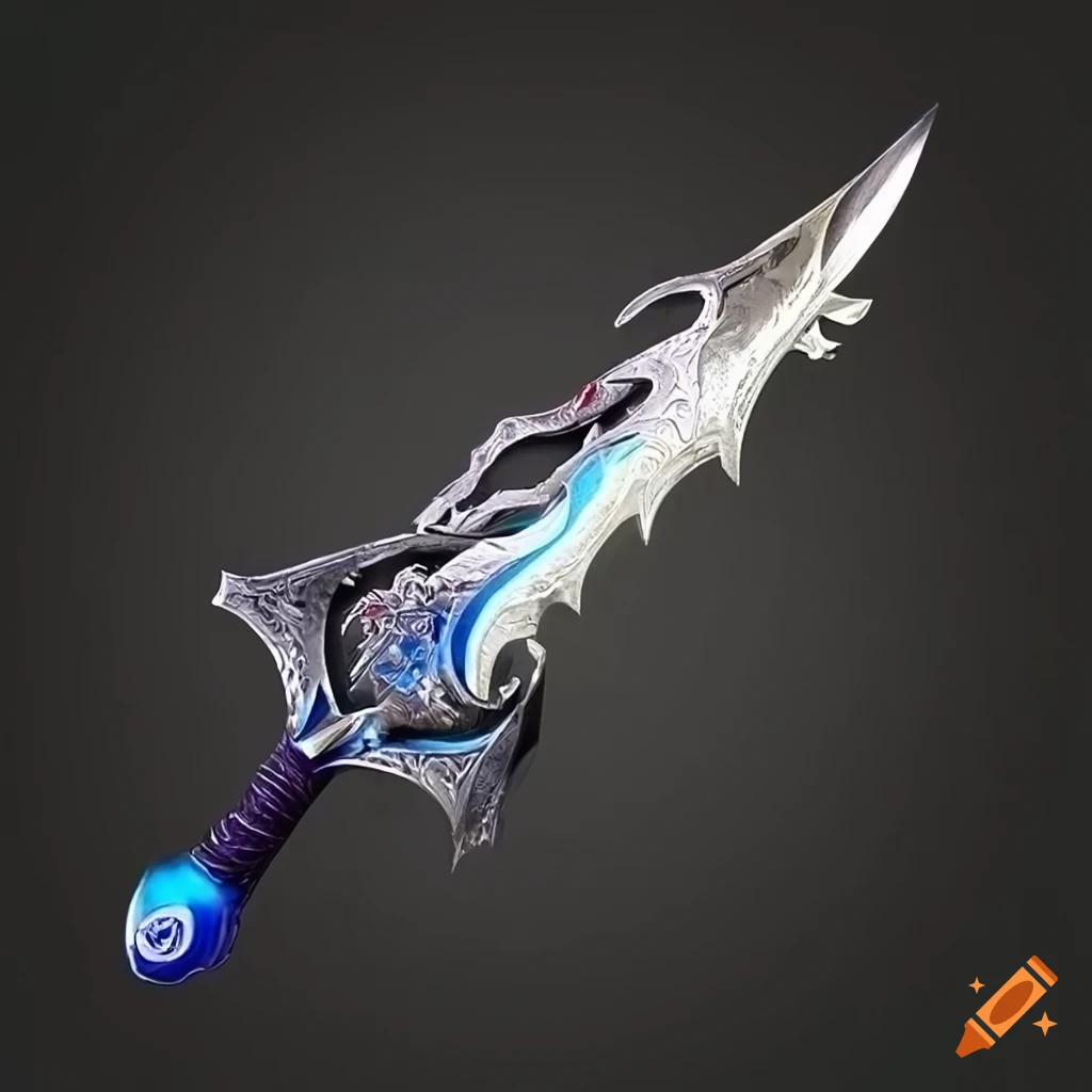 Magic curved fantasy sword on Craiyon