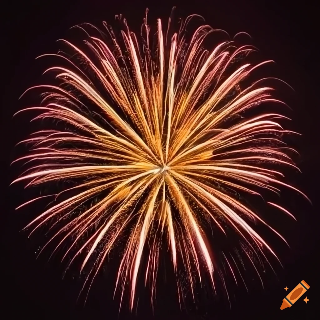 Three purple and orange fireworks on Craiyon