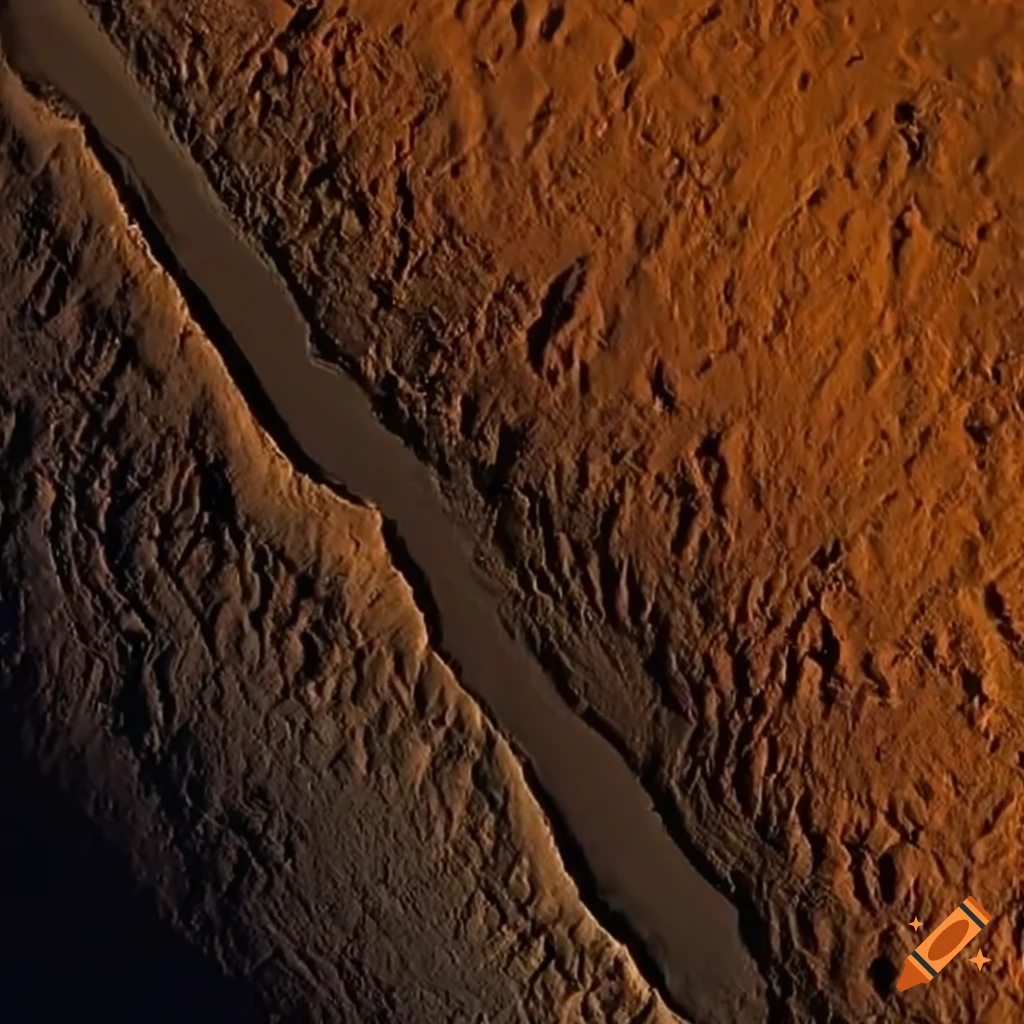 Daylight satellite overview of desert and asphalt terrain on Craiyon