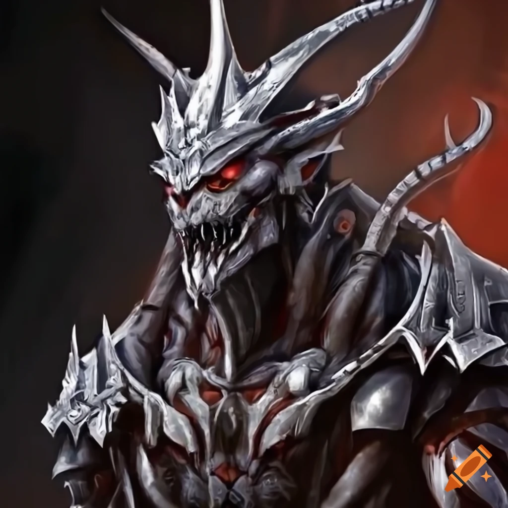 Silver armored demon on Craiyon