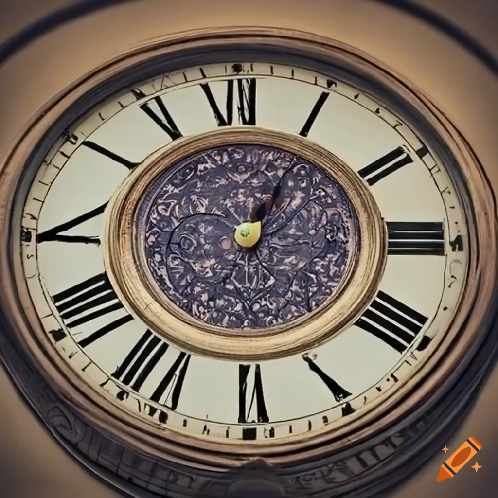 Vintage swirl clock design on Craiyon