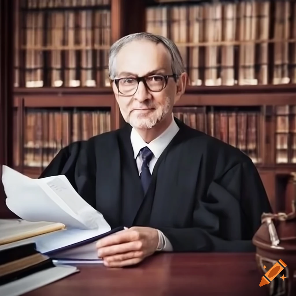 Doctor-lawyer reviewing case information at a private desk in a law ...