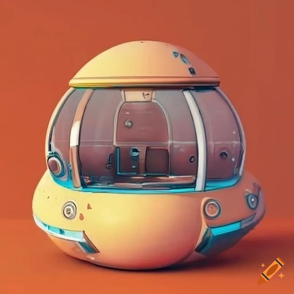 Detailed technical drawing of retro futuristic mars living pod on Craiyon