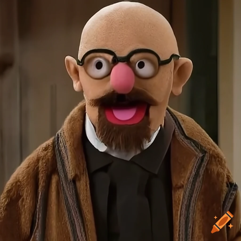 Walter white portrayed as a sesame street puppet on Craiyon