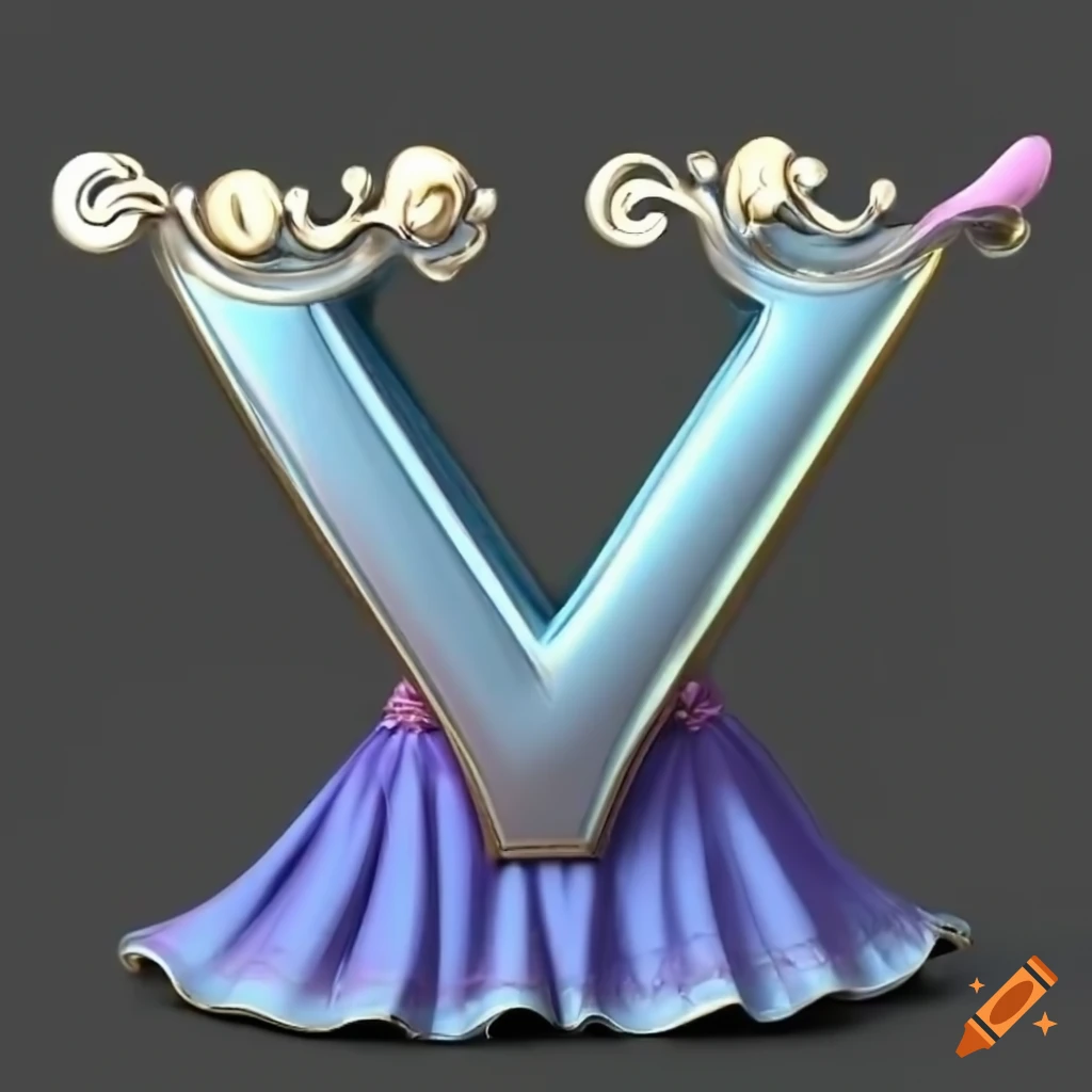 Princess fancy style letter a in 3d render on Craiyon