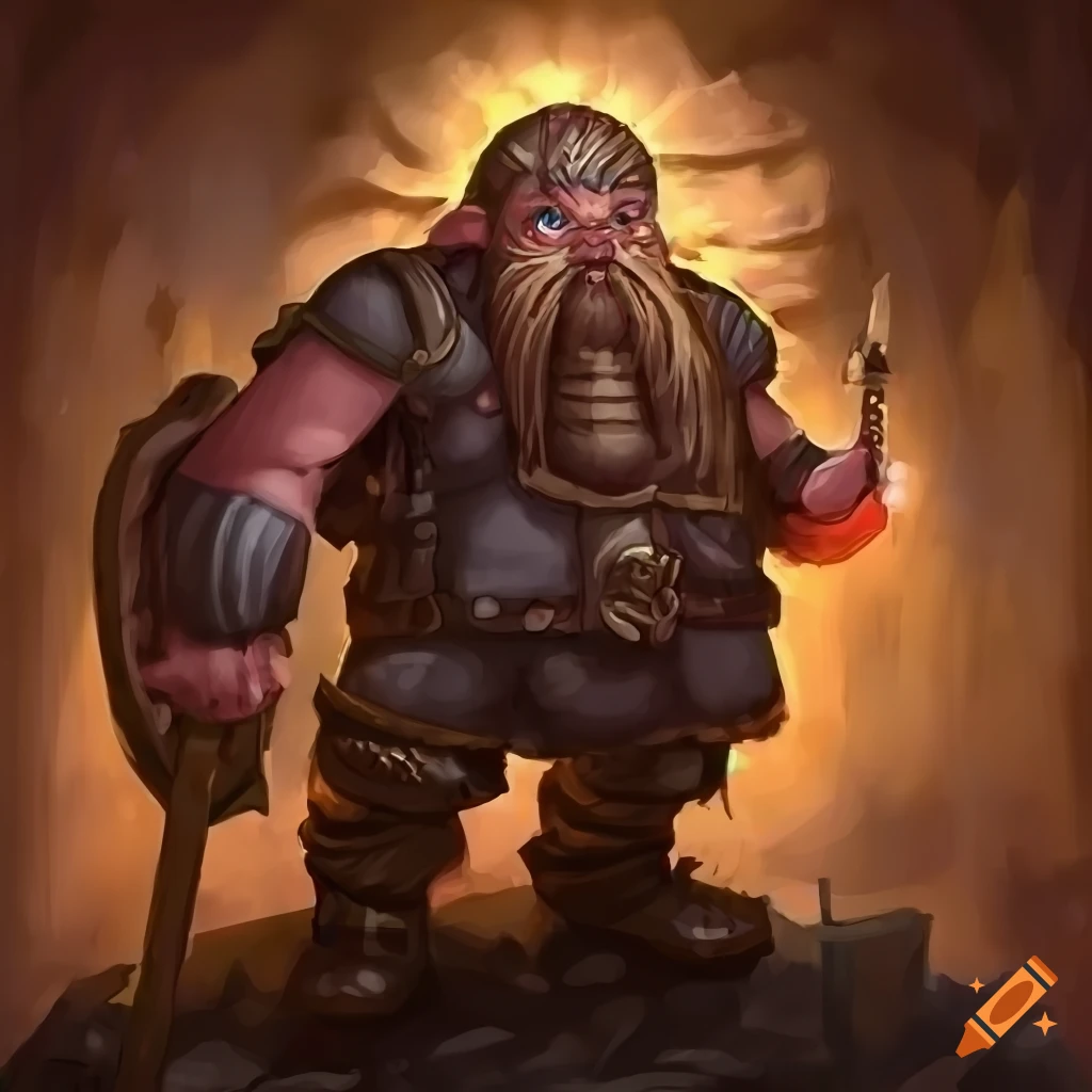 Dwarf miner in a fantasy setting on Craiyon