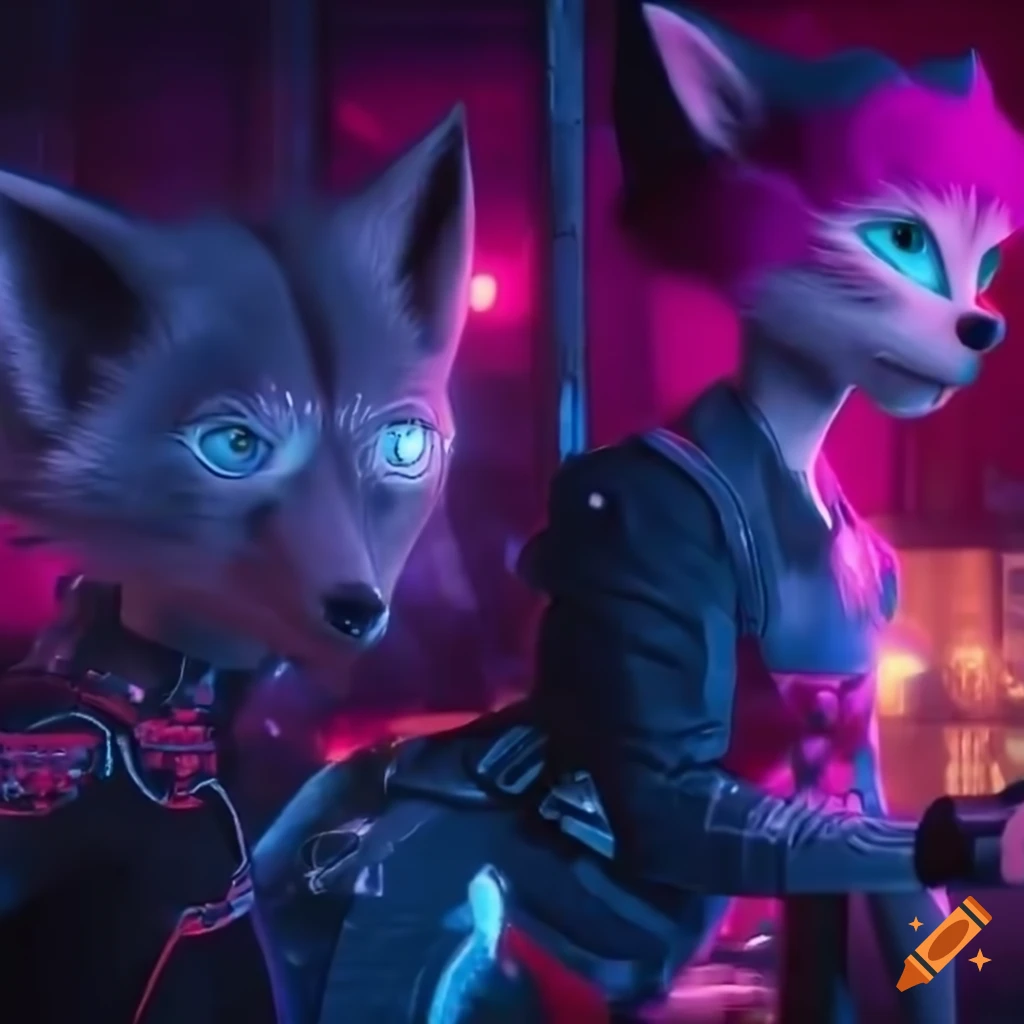 Cyberpunk feral fox in high resolution on Craiyon