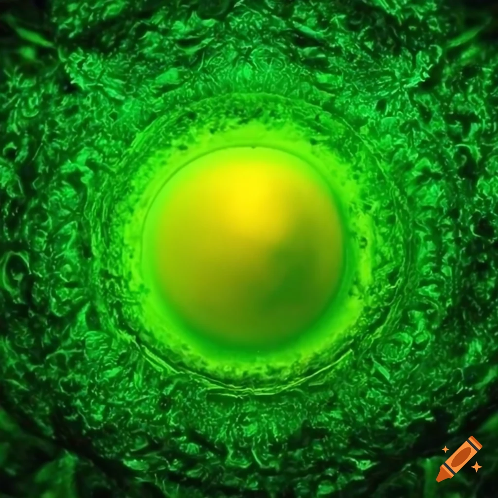 Abstract green sun illustration on Craiyon