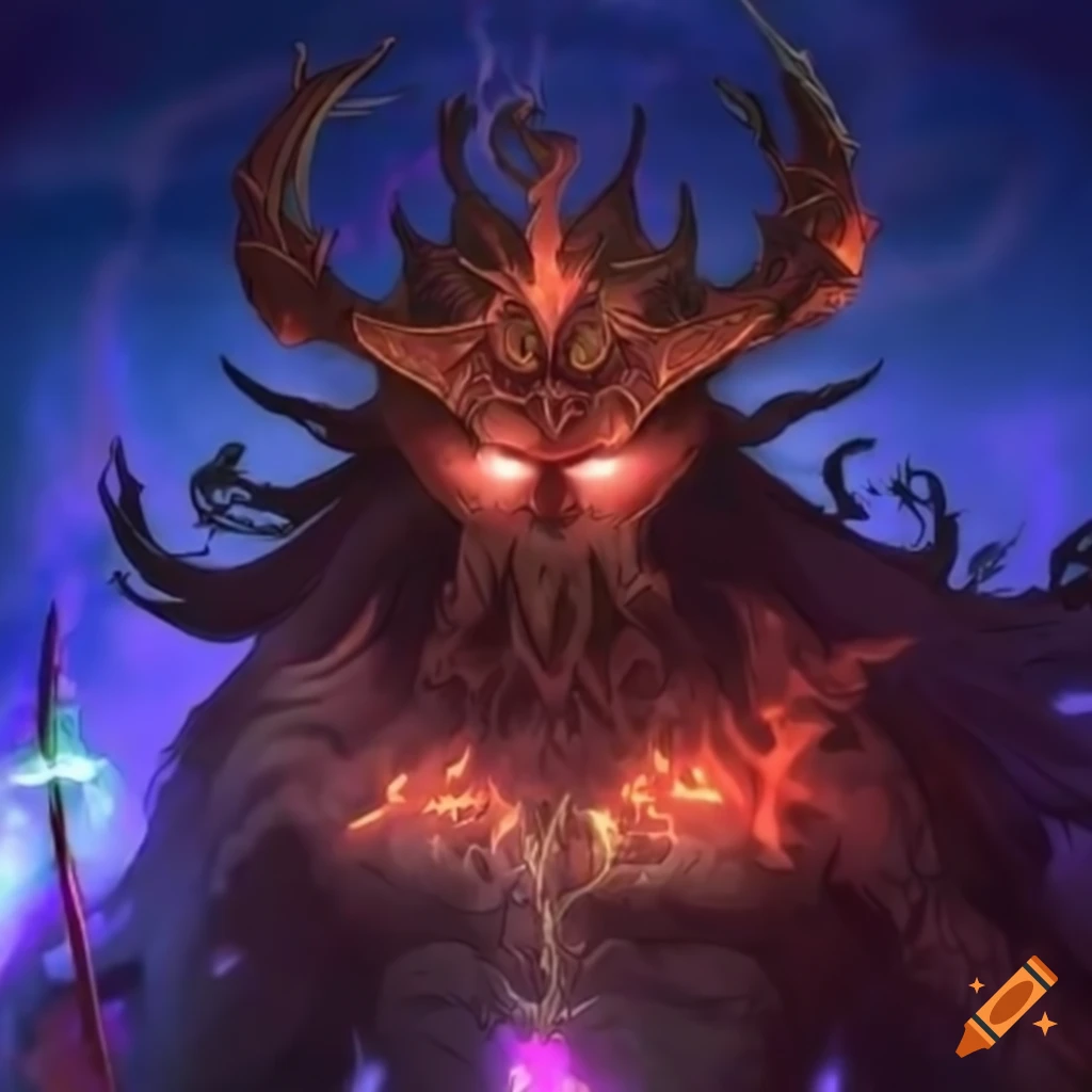 Legendary king with a demon horn ruling over his kingdom on Craiyon