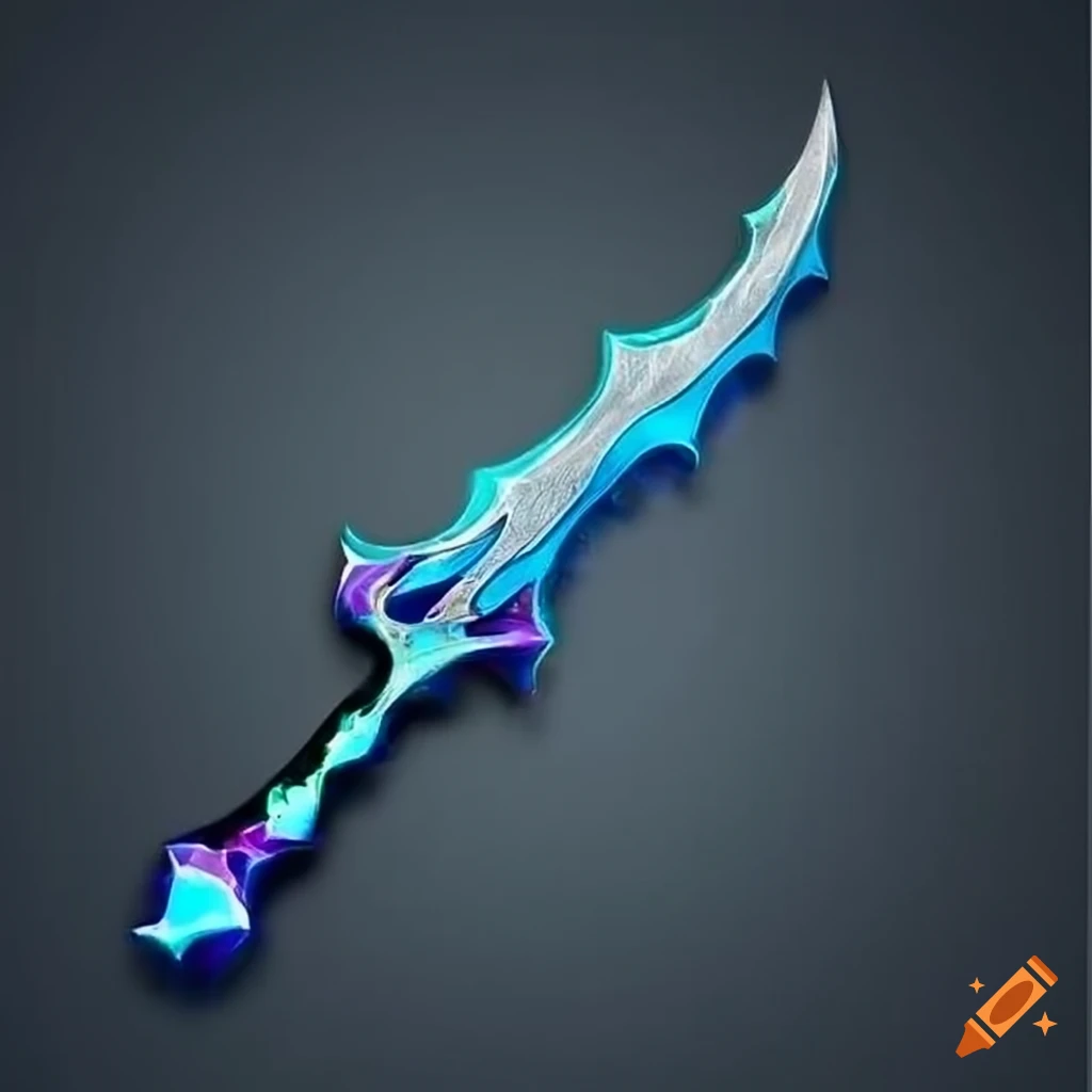 Magic curved fantasy sword on Craiyon