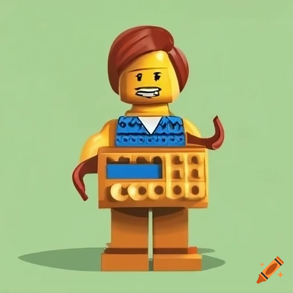 Lego holding a waffle on Craiyon