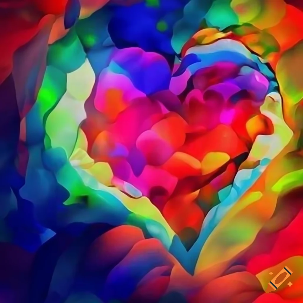 Abstract representation of love, joy, and nature on Craiyon