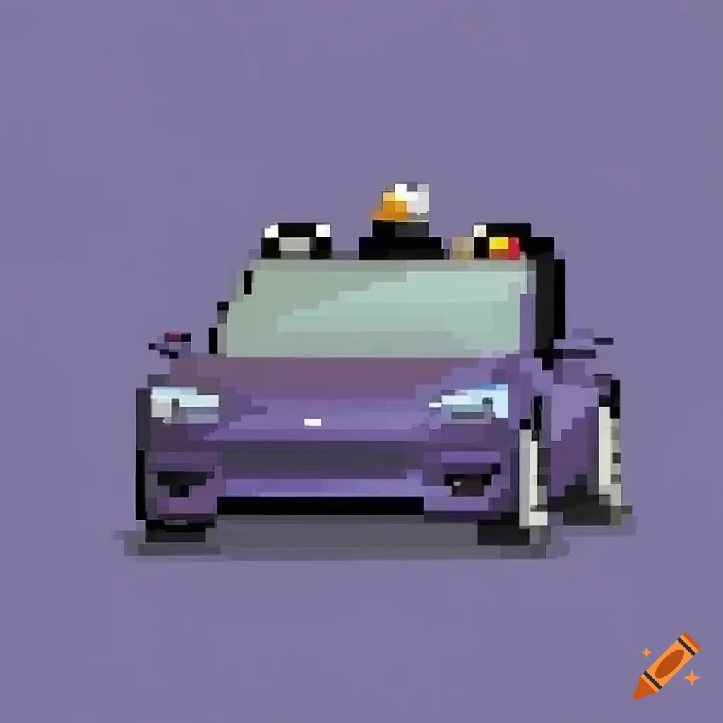 Pixel art penguin driving a tesla model 3 on Craiyon